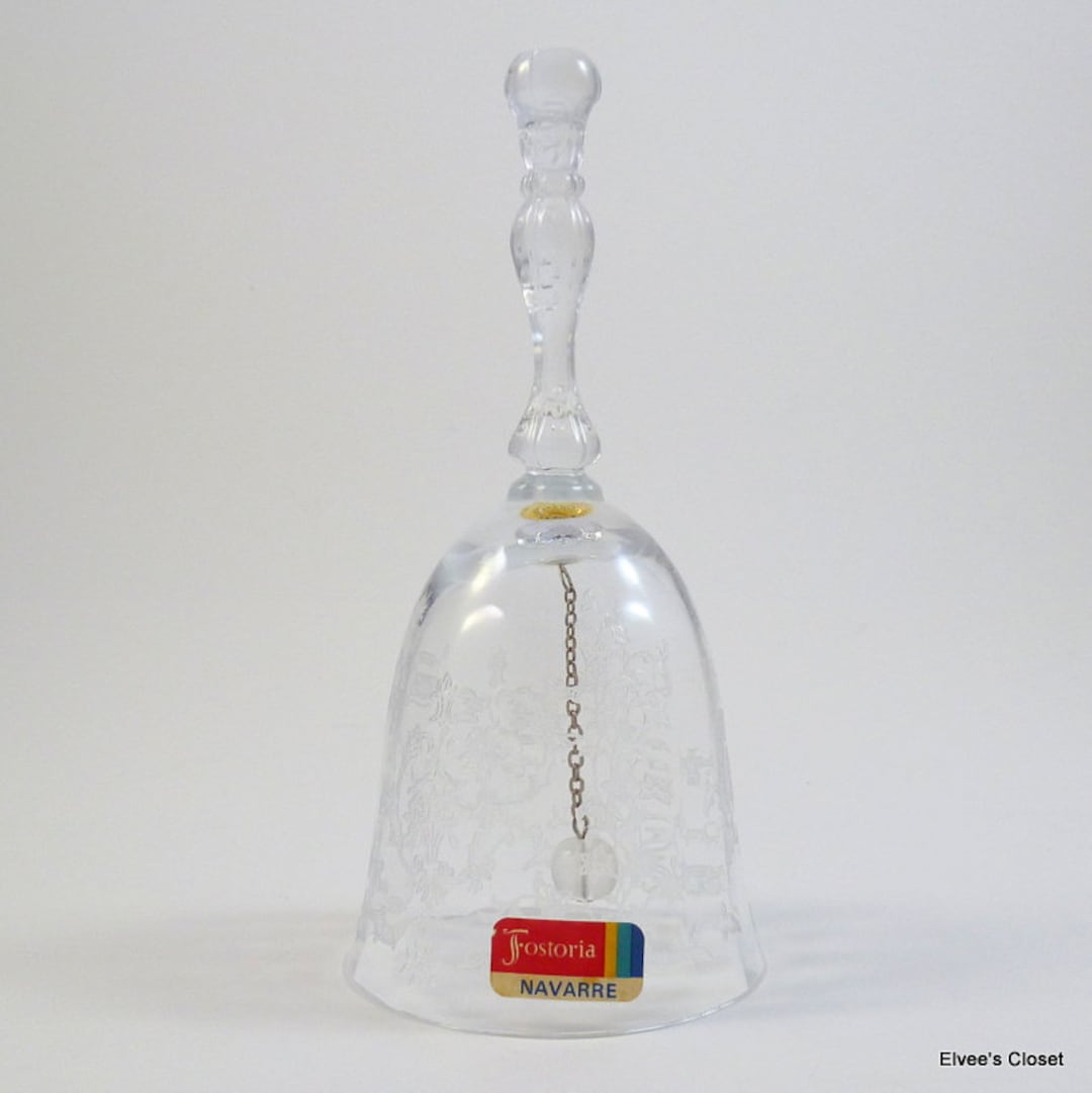 FOSTORIA NAVARRE BELL Clear Etched Crystal Fostoria Bell Navarre ...