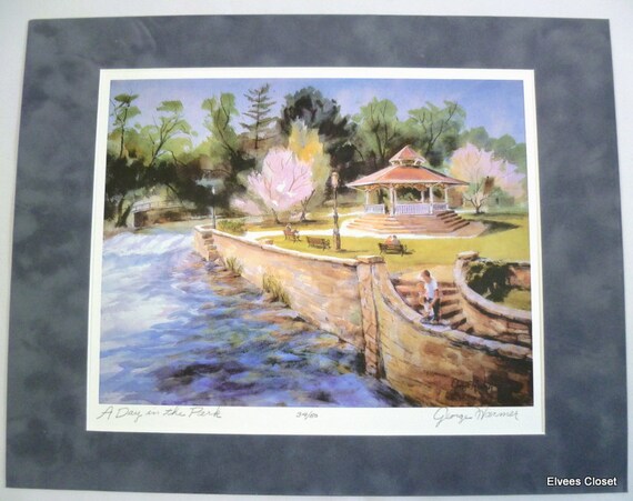 GEORGE HARMER LITHOGRAPH of a Day in the Park - Etsy
