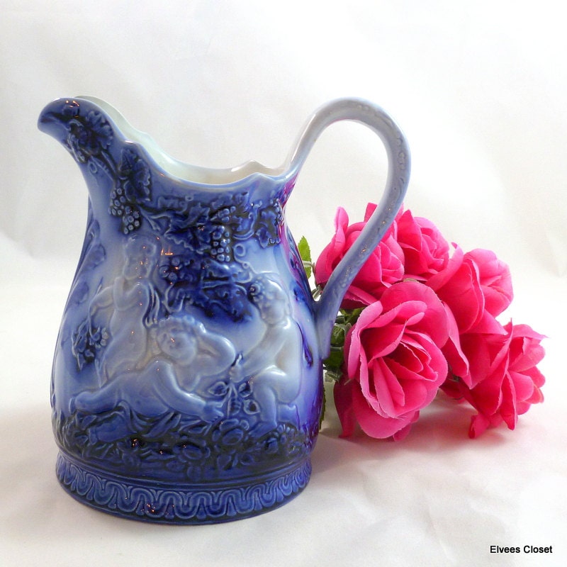 Gefle Upsala Ekeby flow blue milk pitcher Art & Collectibles Fine Art ...