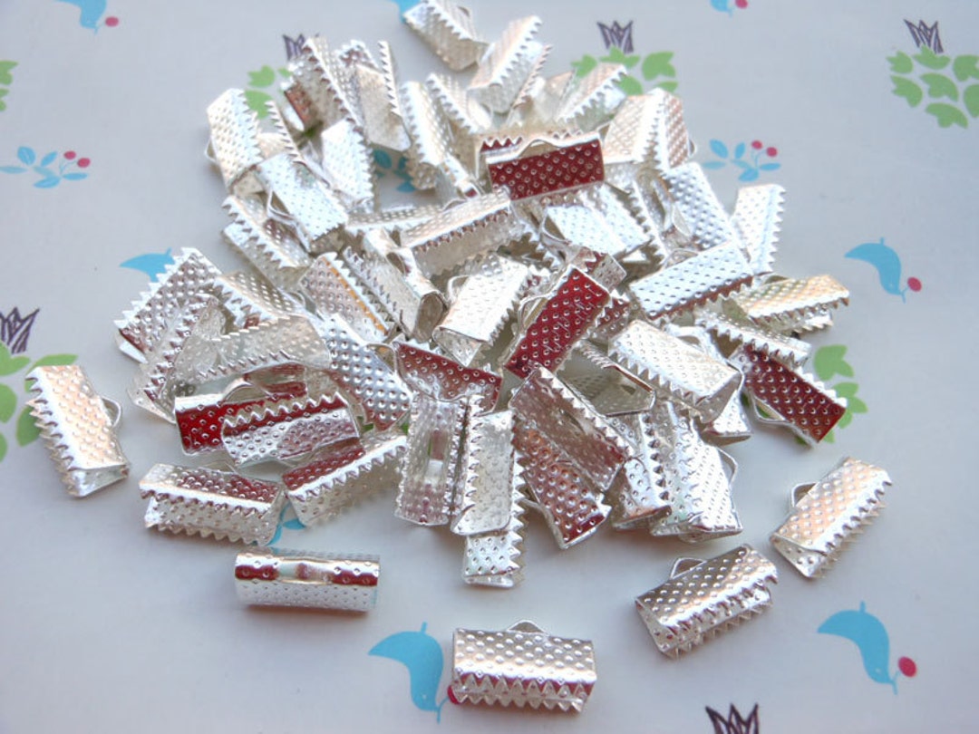 200 Pcs of Silver Ribbon Ends Clamps Fasteners Clasps 13mm - Etsy