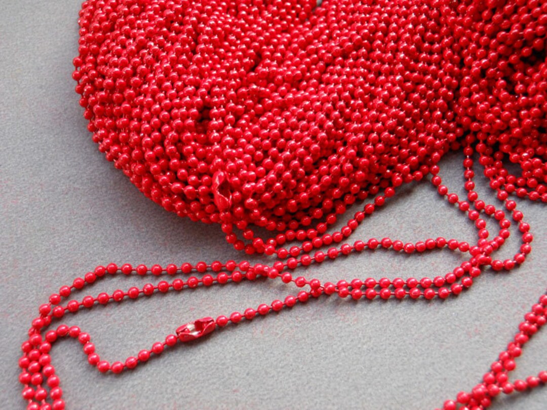 SALE--10 Pcs 27inch, 1.5 Mm Red Ball Chain Necklaces - Etsy