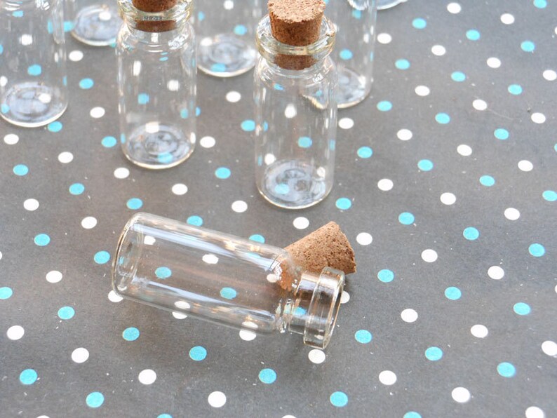 20 Mini Glass Bottles With Corks 12x31mm - Etsy