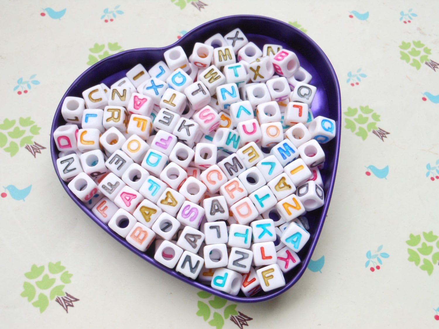 500 Pcs 7mm mix Color Alphabet Cube Beadsletter Square - Etsy