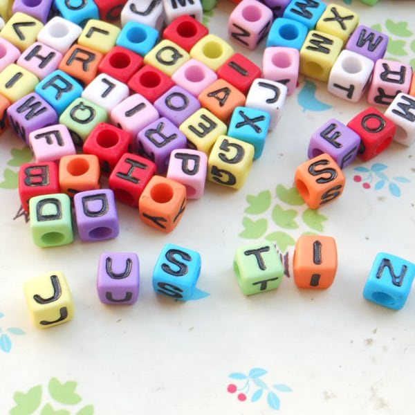 Square Alphabet Letter Beads - Etsy
