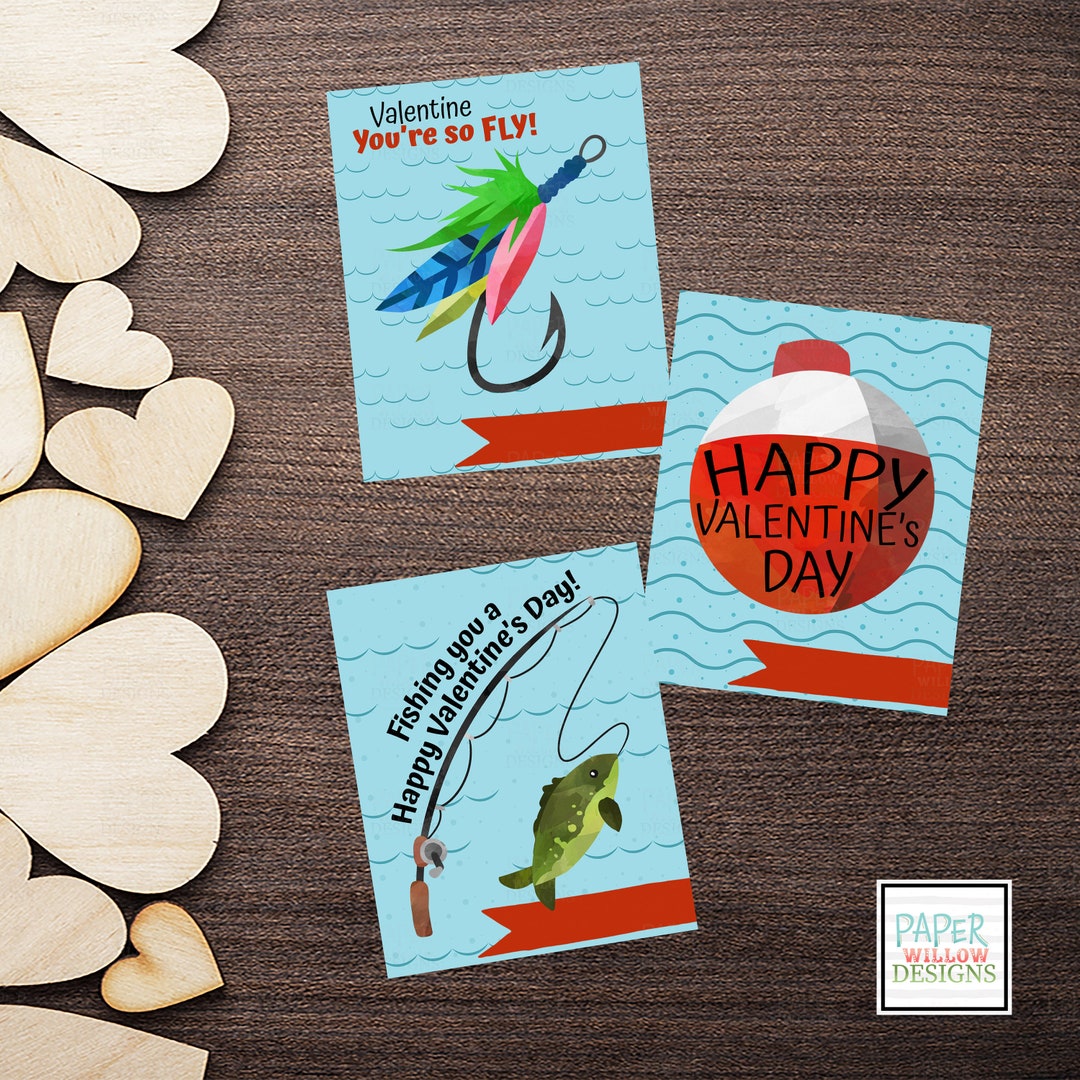 You're so Fly-fishing-valentine Cards-diy Printable-holiday Card ...
