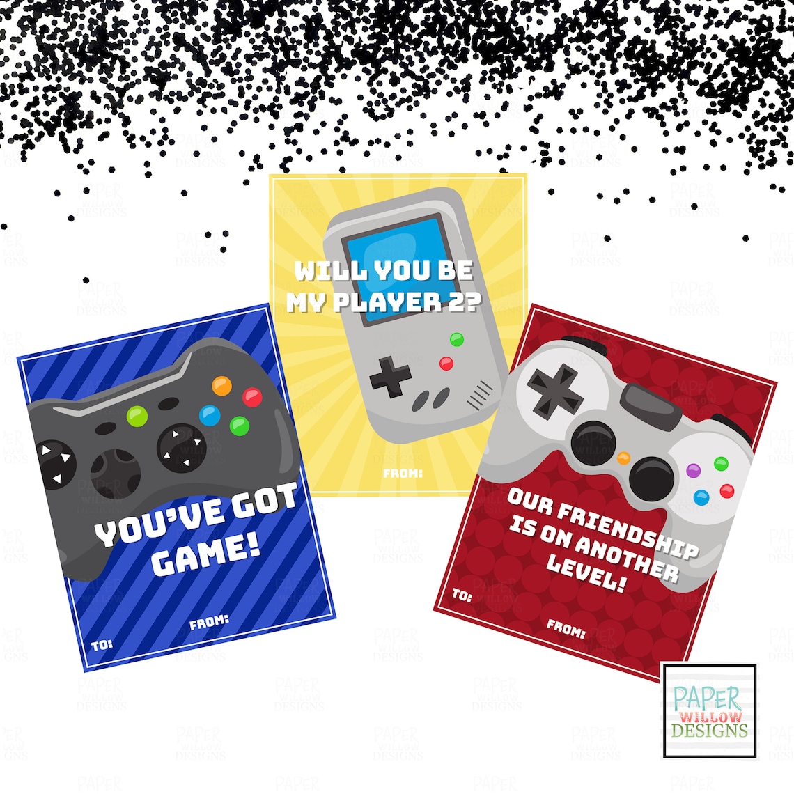 Video Game Valentine Cards-diy Printable-holiday Card-instant Download ...