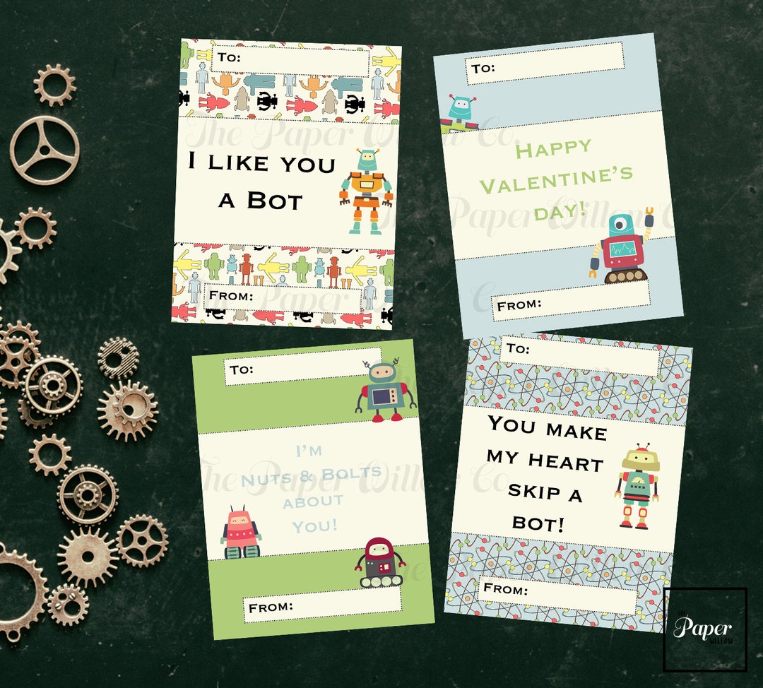Robots 01-DIY Printable-holiday Card-instant Download-holidays ...