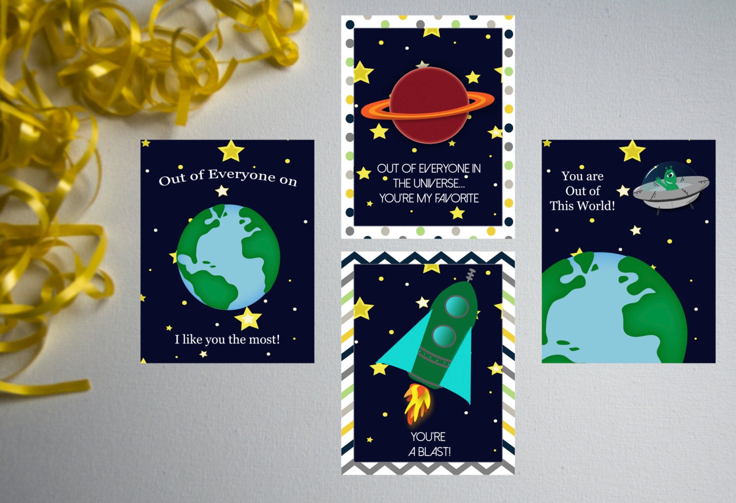 Out of This World Valentine-diy Printable-holiday Card-instant - Etsy