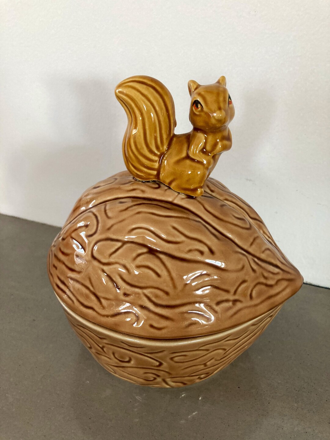 Vintage Squirrel and Nut Candy Dish - Etsy