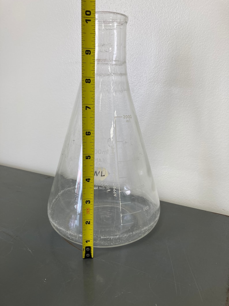Vintage Erlenmeyer Flask 2000 Ml - Etsy
