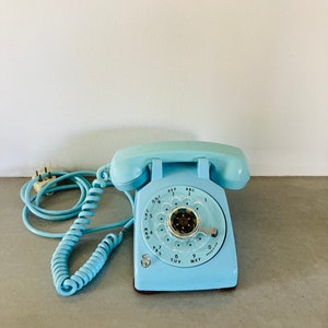 Vintage Turquoise Rotary Phone - Etsy
