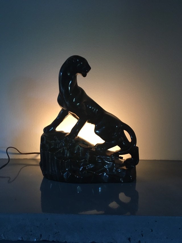 Vintage Panther Lamp Tv Light | Etsy