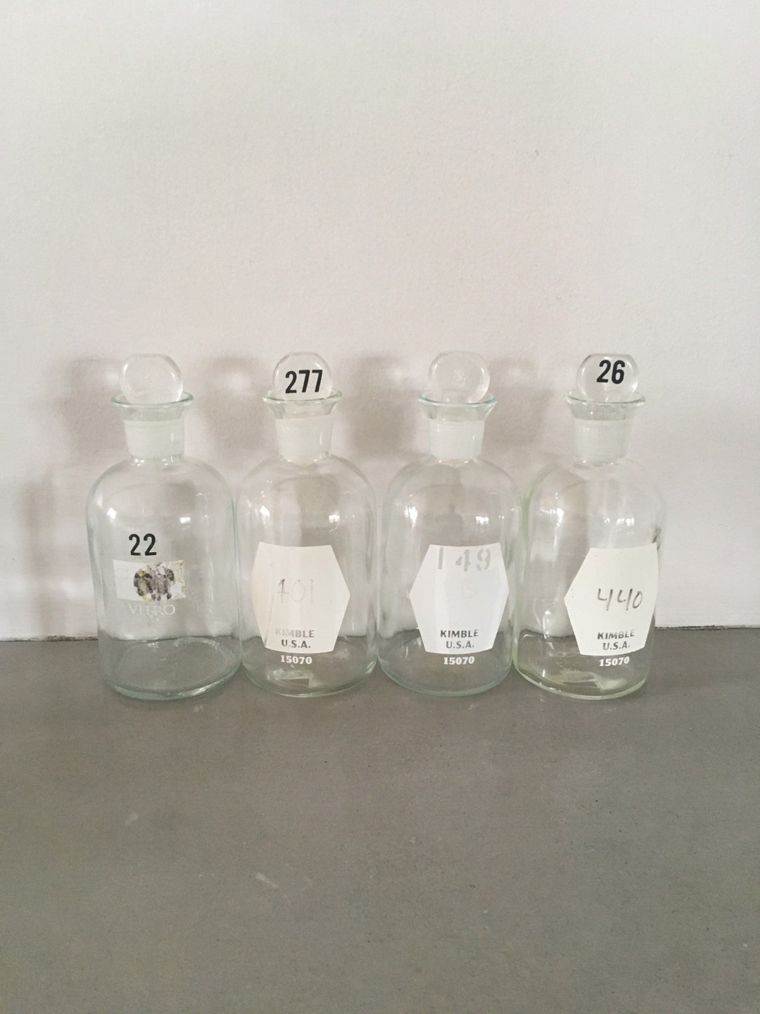 Laboratory Glass Bottles Ground Glass Stoppers Chemistry Lab - Etsy
