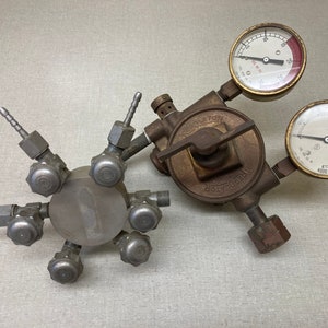 Vintage Gas Tank Regulator Gauges Multi Valve - Etsy