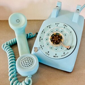Vintage Turquoise Rotary Phone - Etsy