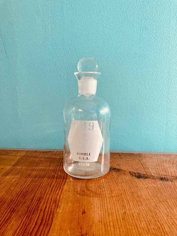 Vintage Glass Bottle Chemistry Laboratory Ground Glass Stopper | Etsy UK