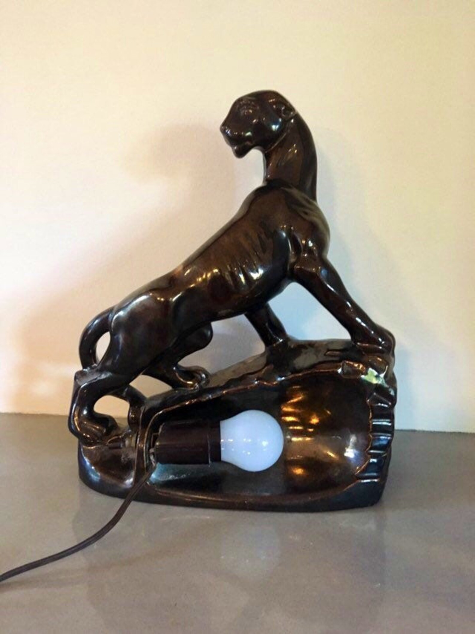 Vintage Panther Lamp Tv Light - Etsy
