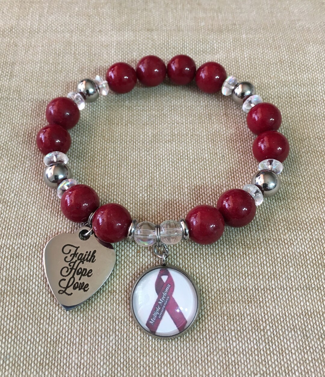 Multiple Myeloma Awareness Ribbon Stainless Steel Photo Charm With ...