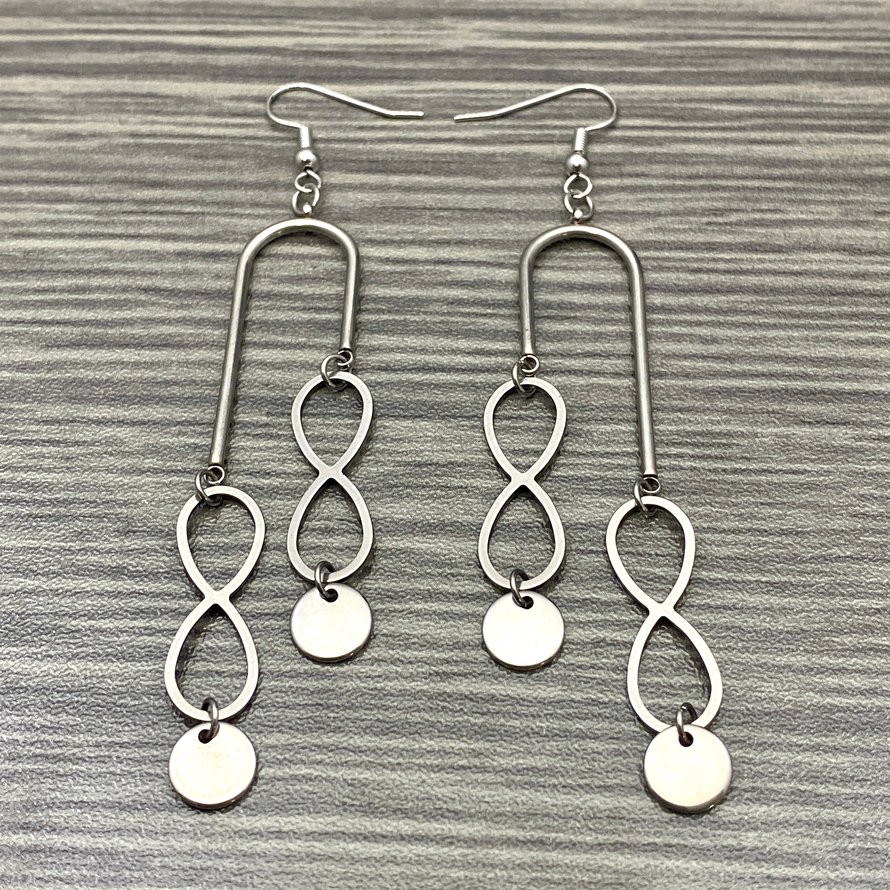 Dangling Geometric Teardrop Stainless Steel Cascading Drop Dangle ...