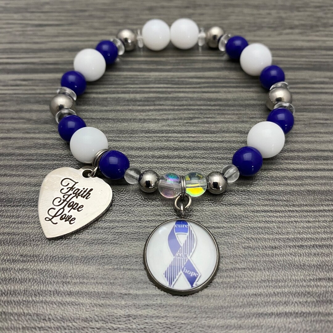 ALS, Lou Gehrig's Disease Awareness Stainless Steel Photo Charm With ...