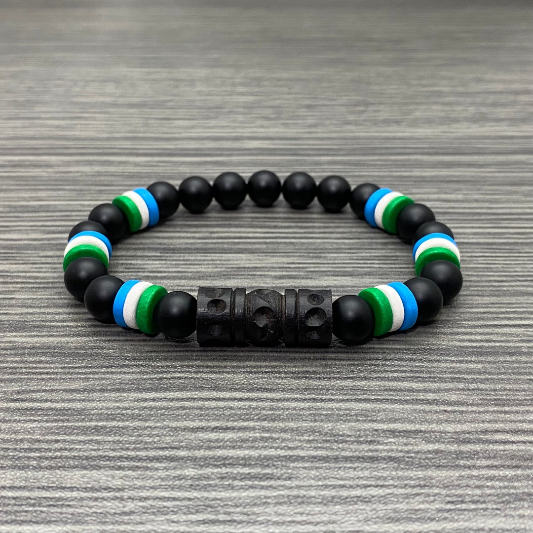 Sierra Leone Flag Inspired Ceramic & Matte Onyx Stone With Hand Carved ...
