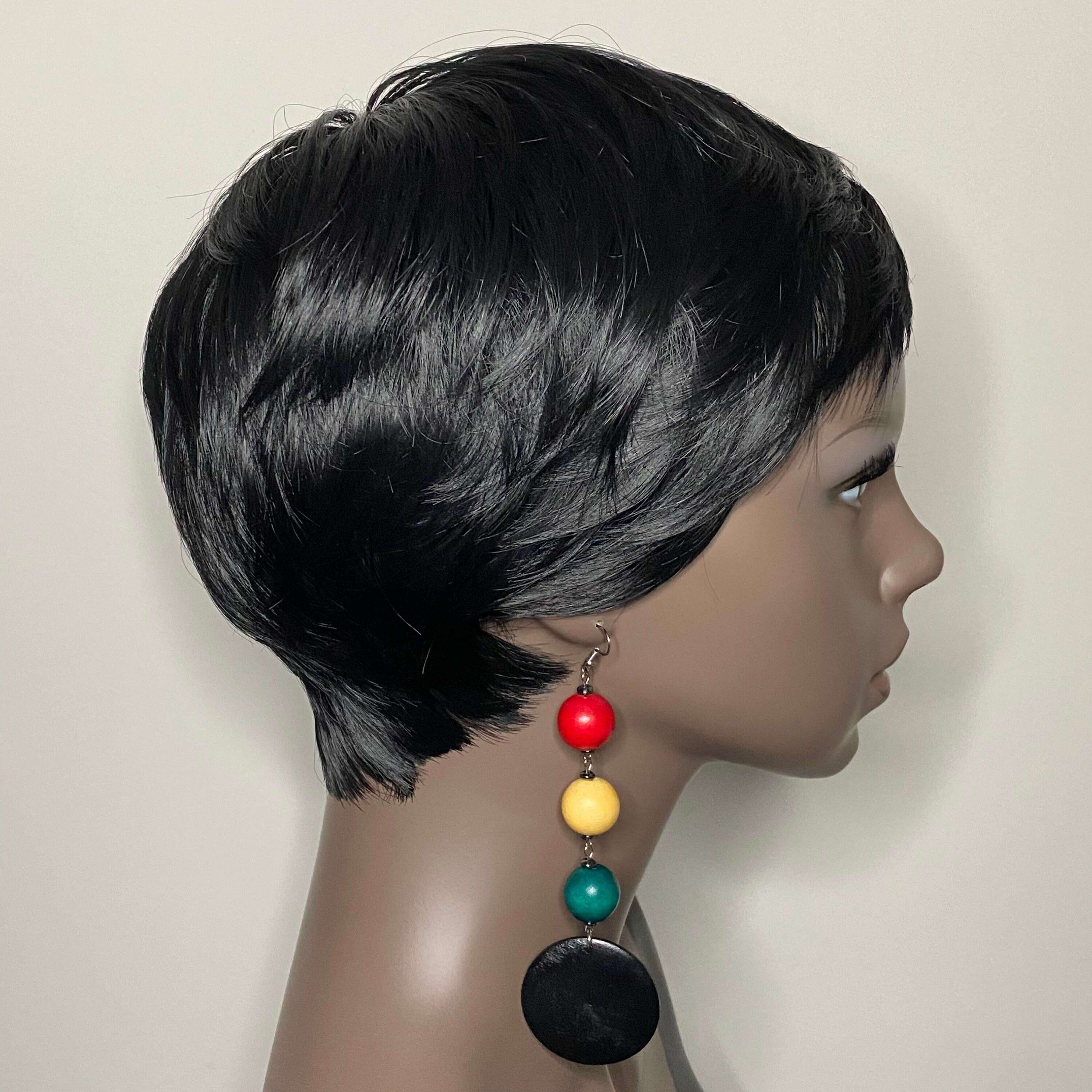 Rasta Flag Inspired Round Wooden Dangle Earrings - Etsy