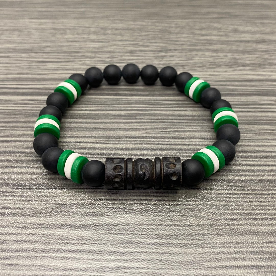 Nigerian Flag Inspired Ceramic & Matte Onyx Stone With Hand Carved Wood ...