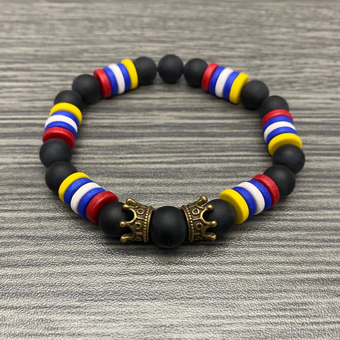 Venezuelan Flag Inspired With Brass Oxide Matte Onyx and Ceramic ...