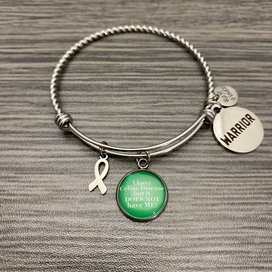 Celiac Disease Awareness Warrior Charm Bracelet Stainless Steel ...