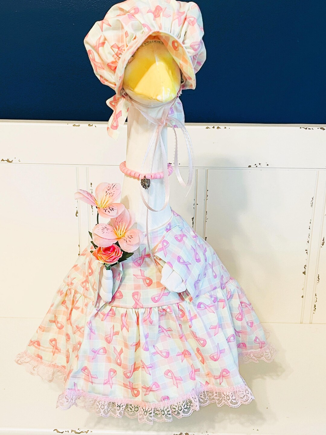 Breast Cancer Goose Outfit/goose Outfits/porch Goose/lawn Goose/large ...