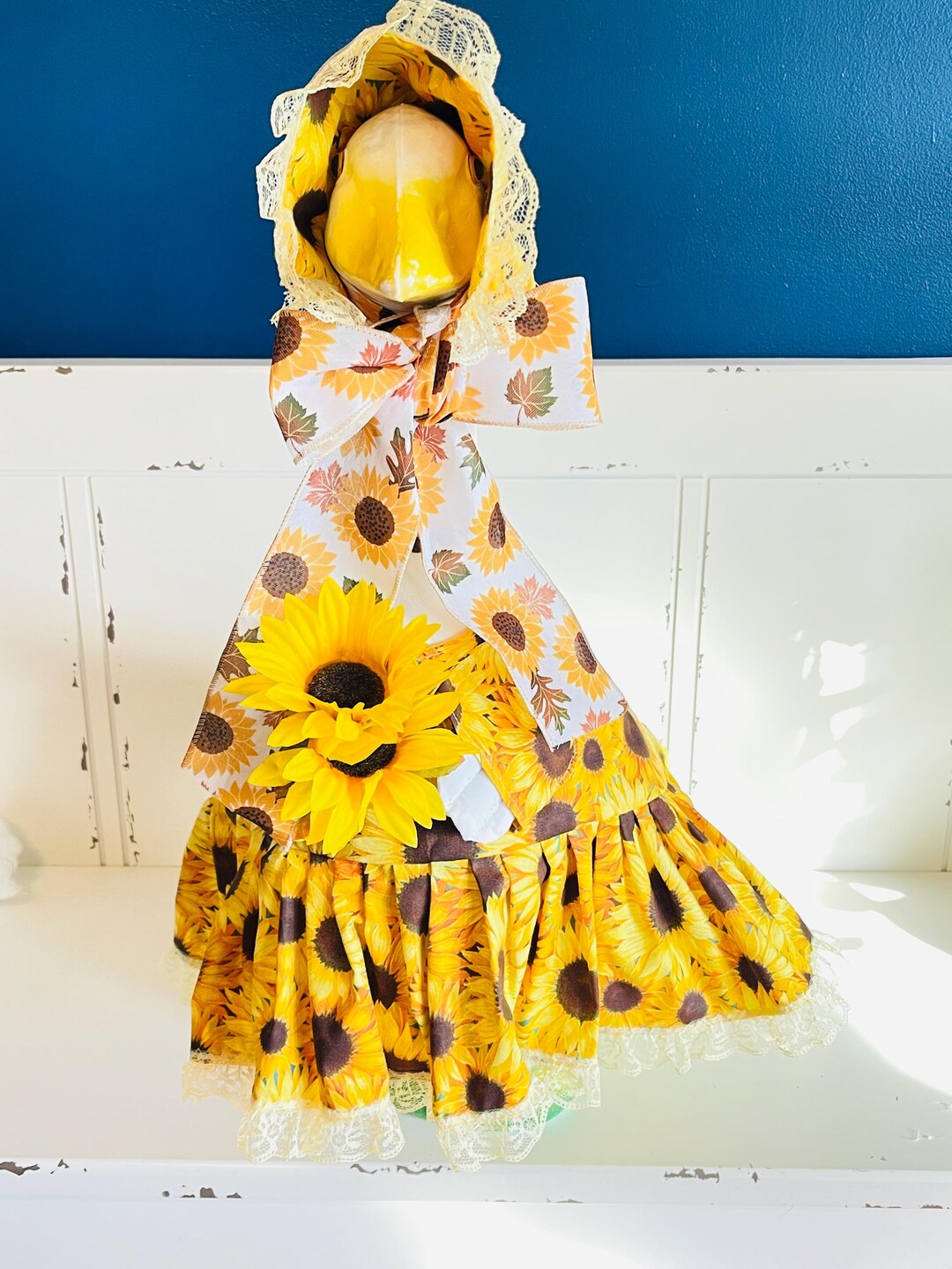 Sunflower Goose Outfit/large Goose/porch Goose/garden Goose/lawn Goose ...