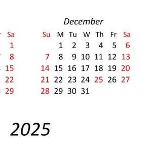 2025 Mini Calendar for Print, Made in the Size of a Business Card ...