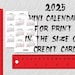 2025 Mini Calendar for Print, Made in the Size of a Business Card ...