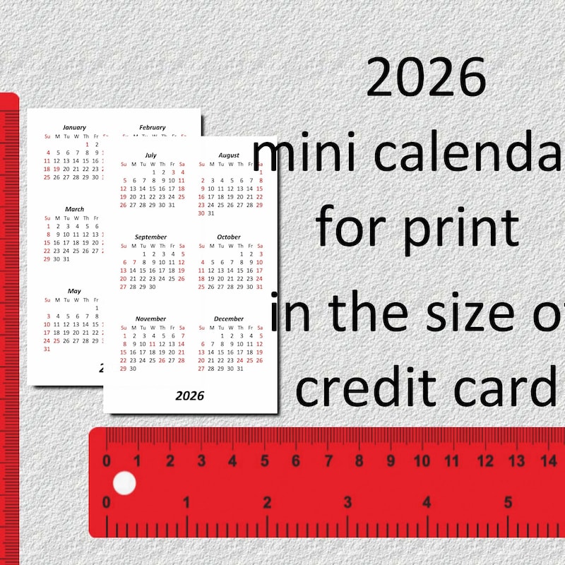 Wallet 2026 Calendar Card - Etsy