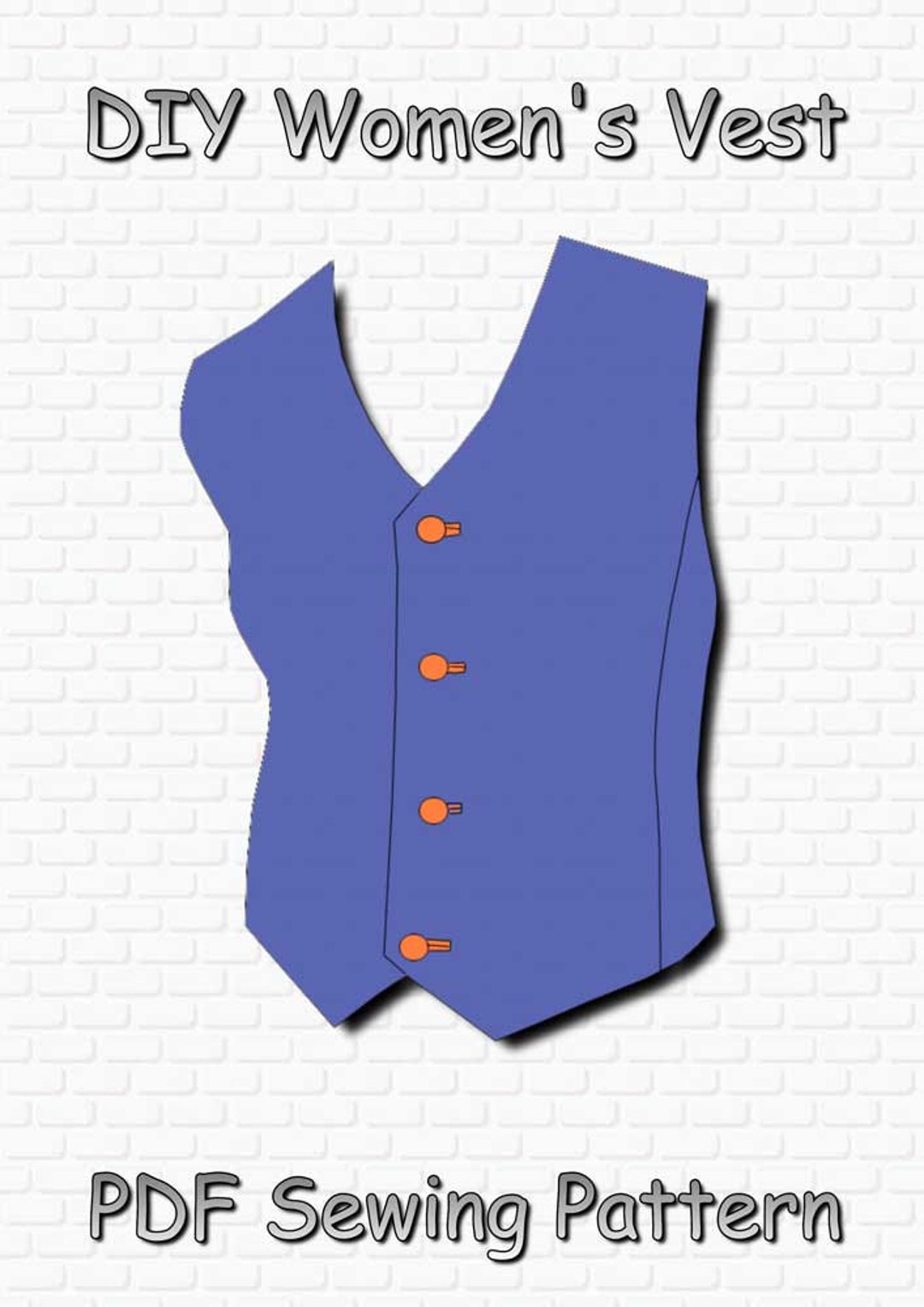 DIY Women's Waistcoat Sewing Pattern: Size M (PDF Pattern) - Etsy
