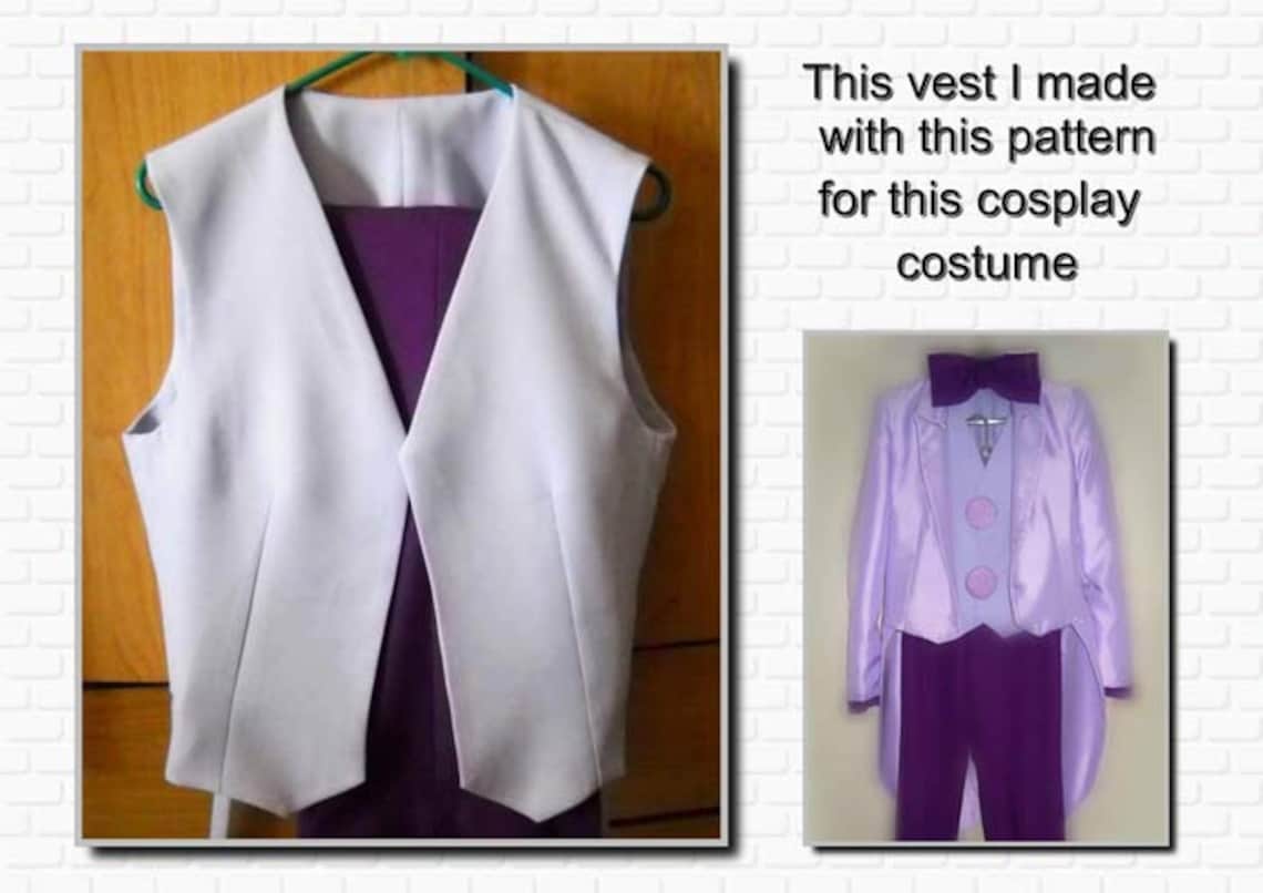 DIY M Men's Vest Sewing Pattern, Made in Full Size for Print on A4 ...