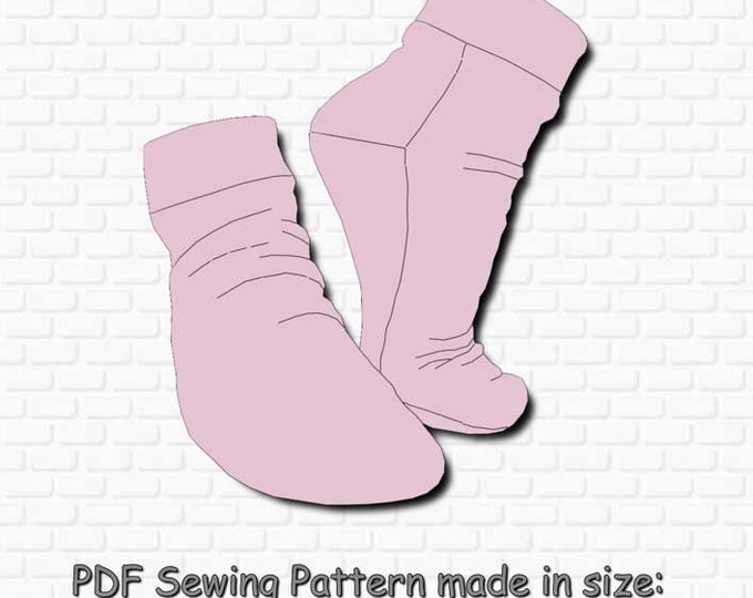 DIY 7.5 Inches Fleece Socks, PDF Pattern for Sewing Fleece Socks, Made ...