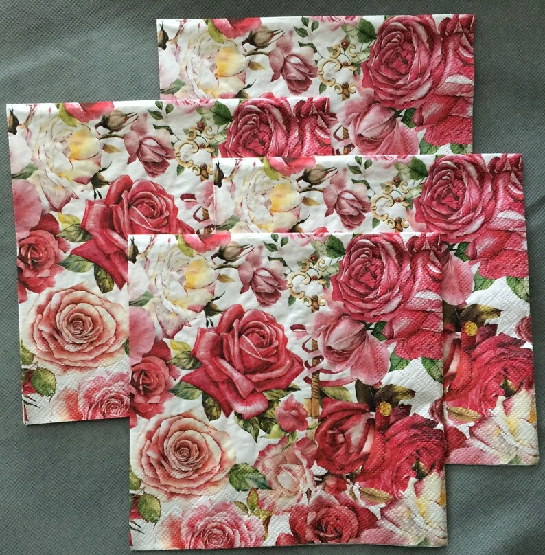 Floral Paper Napkins - Michel Design Works - Set of 4 - Etsy