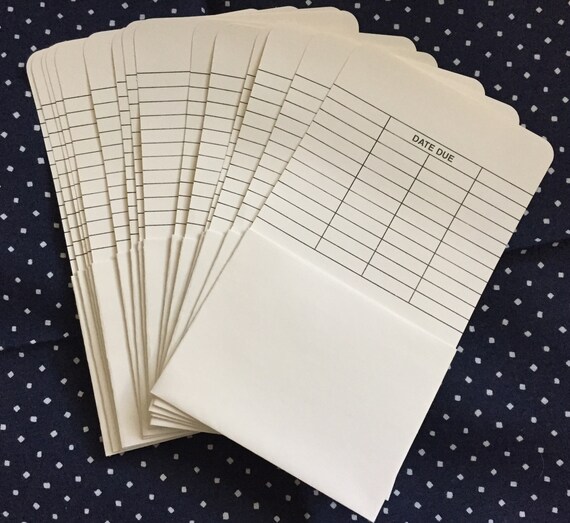 Vintage Library Return Book Record Keeping Envelopes Set of | Etsy