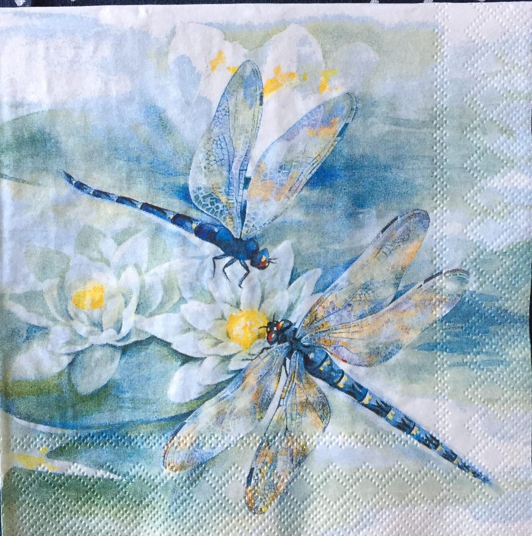 Dragonfly Decoupage Napkins: Cocktail Paper Ephemera (set of 4 ...