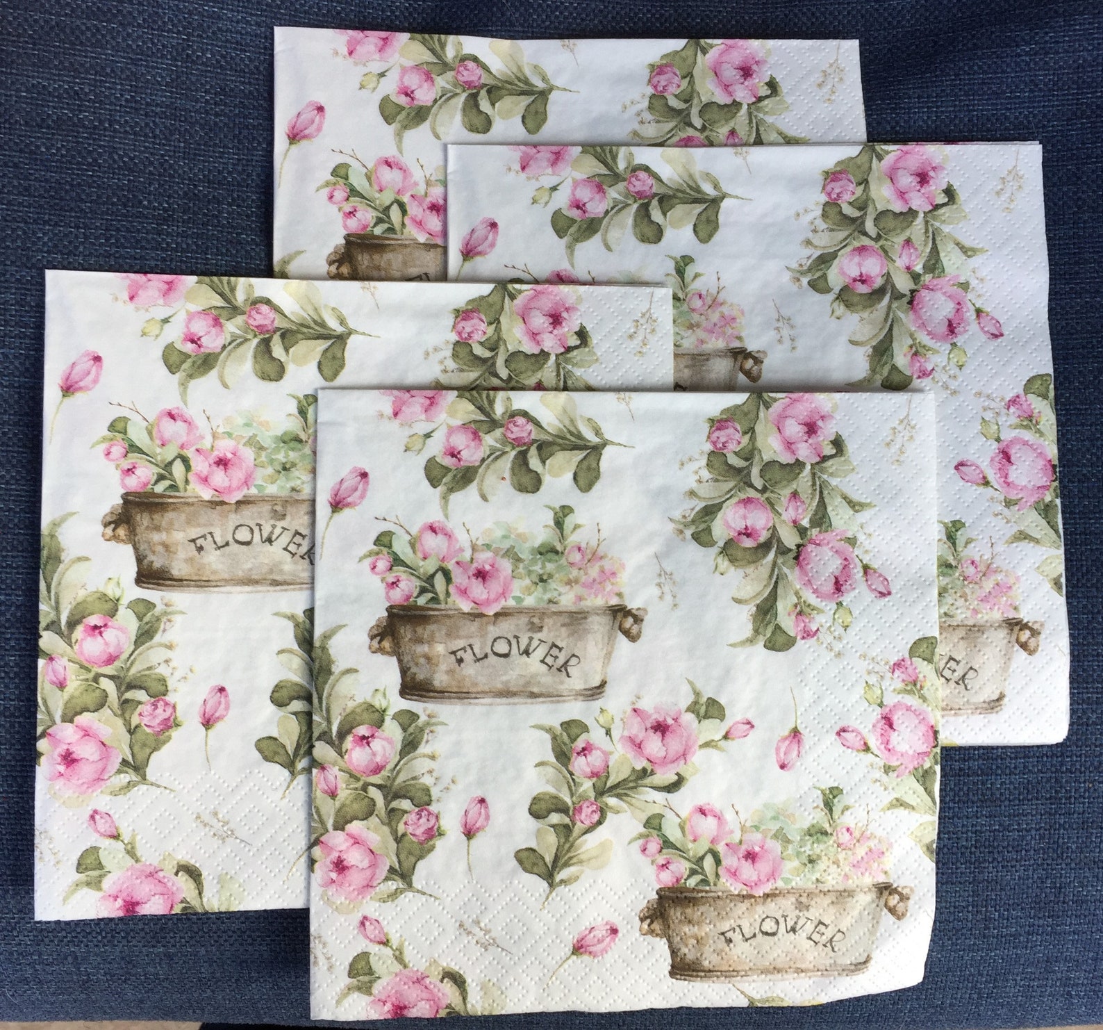 Decoupage Paper Napkins Set of 4 Lunch Size Ephemera - Etsy