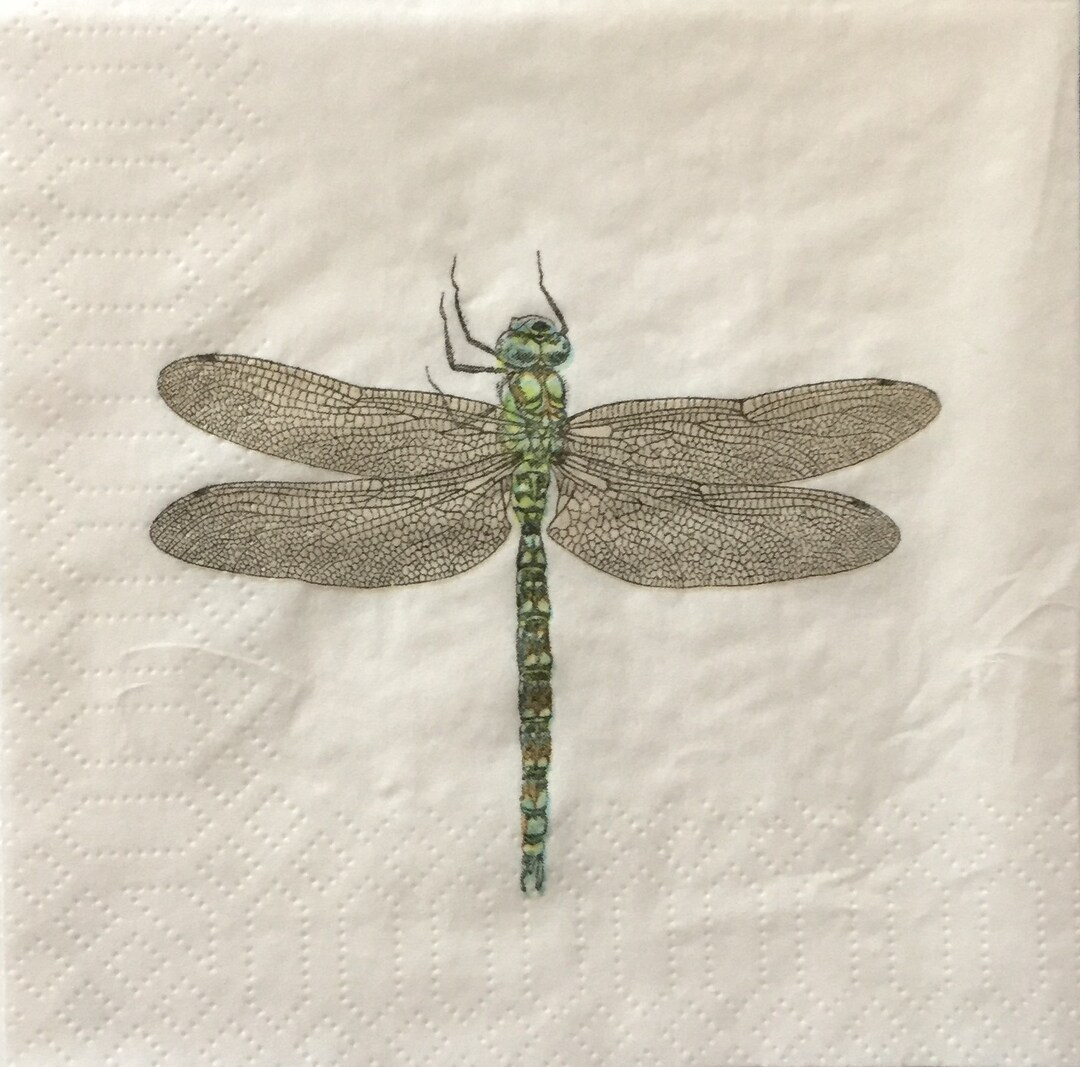 Dragonfly Decoupage Napkins: Cocktail Paper, Set of 4 - Etsy