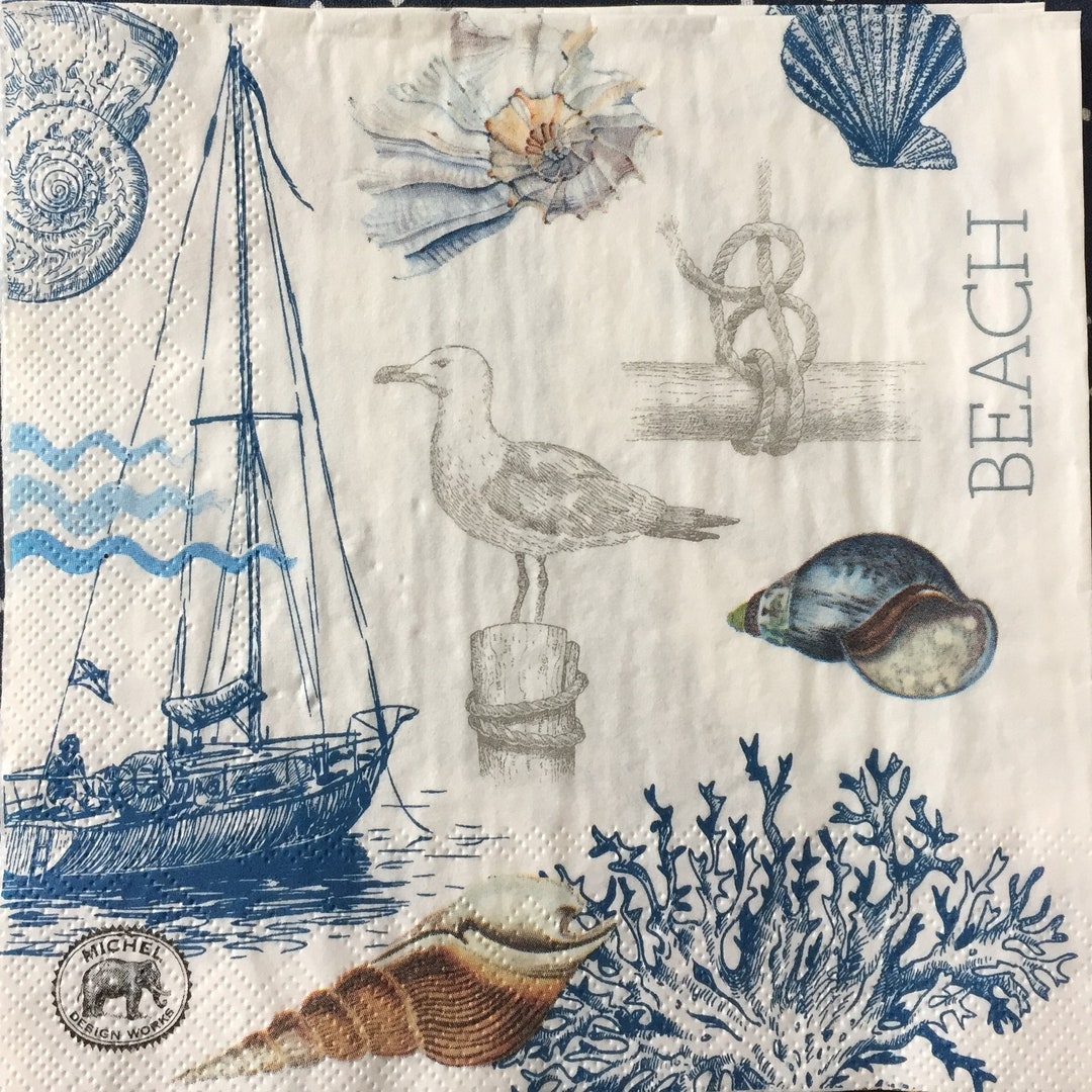Nautical Paper Napkins - Michel Design Works - Set of 4 Lunch Size - Etsy