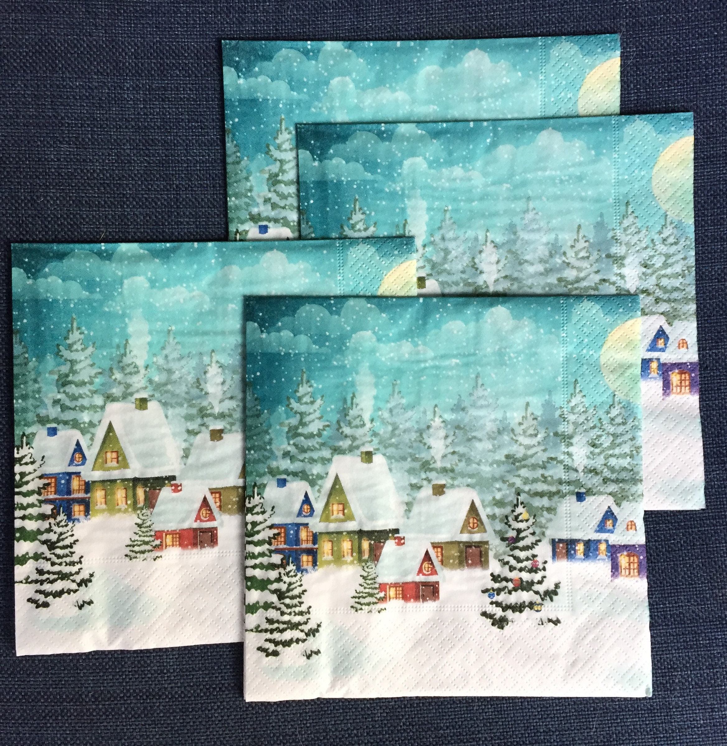 Decoupage Paper Napkins Winter set of 4 Ephemera for - Etsy 日本