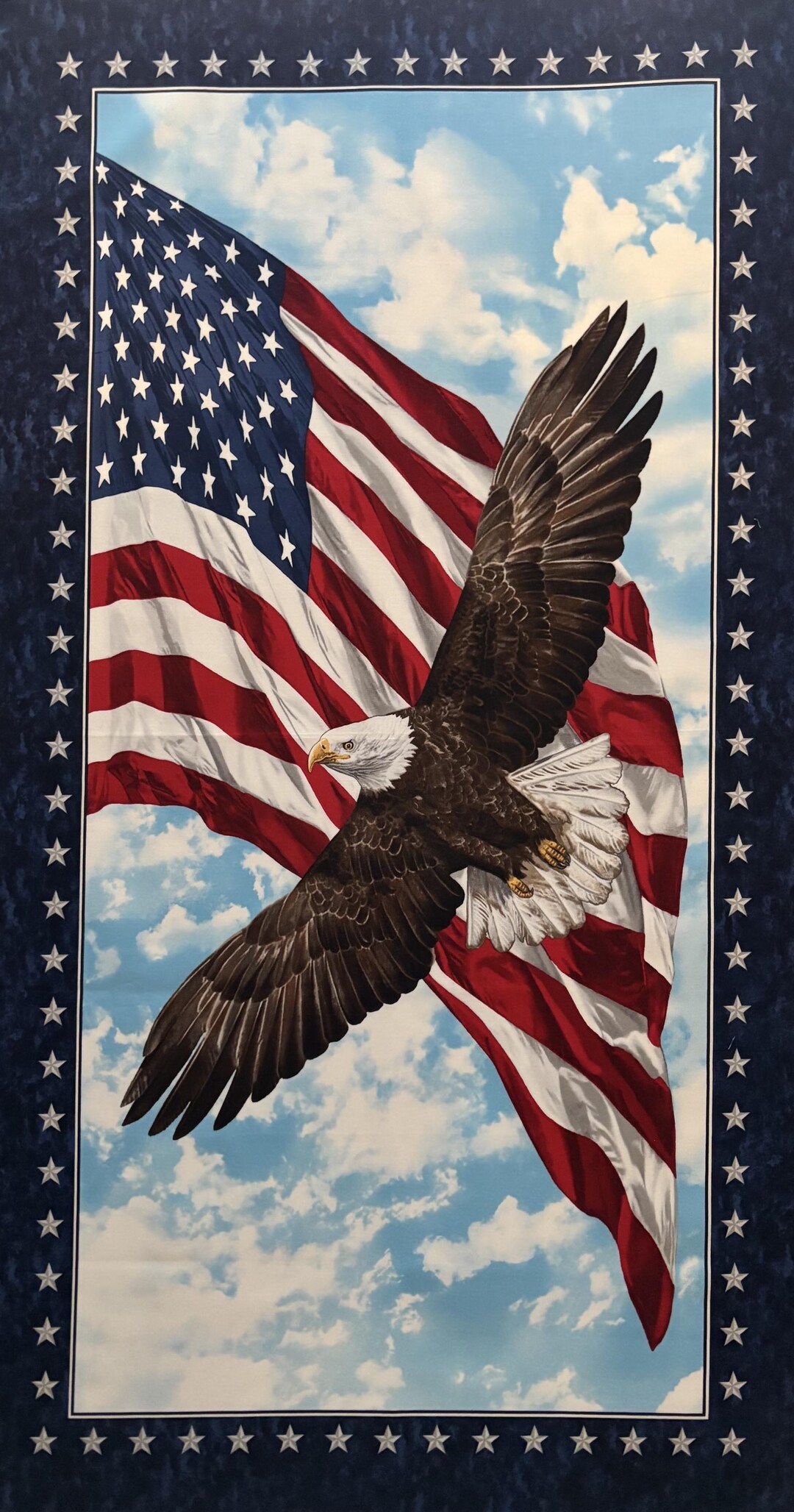 Patriotic Quilting Panel | Eagle Quilting Panel | Cotton Quilting Panel ...