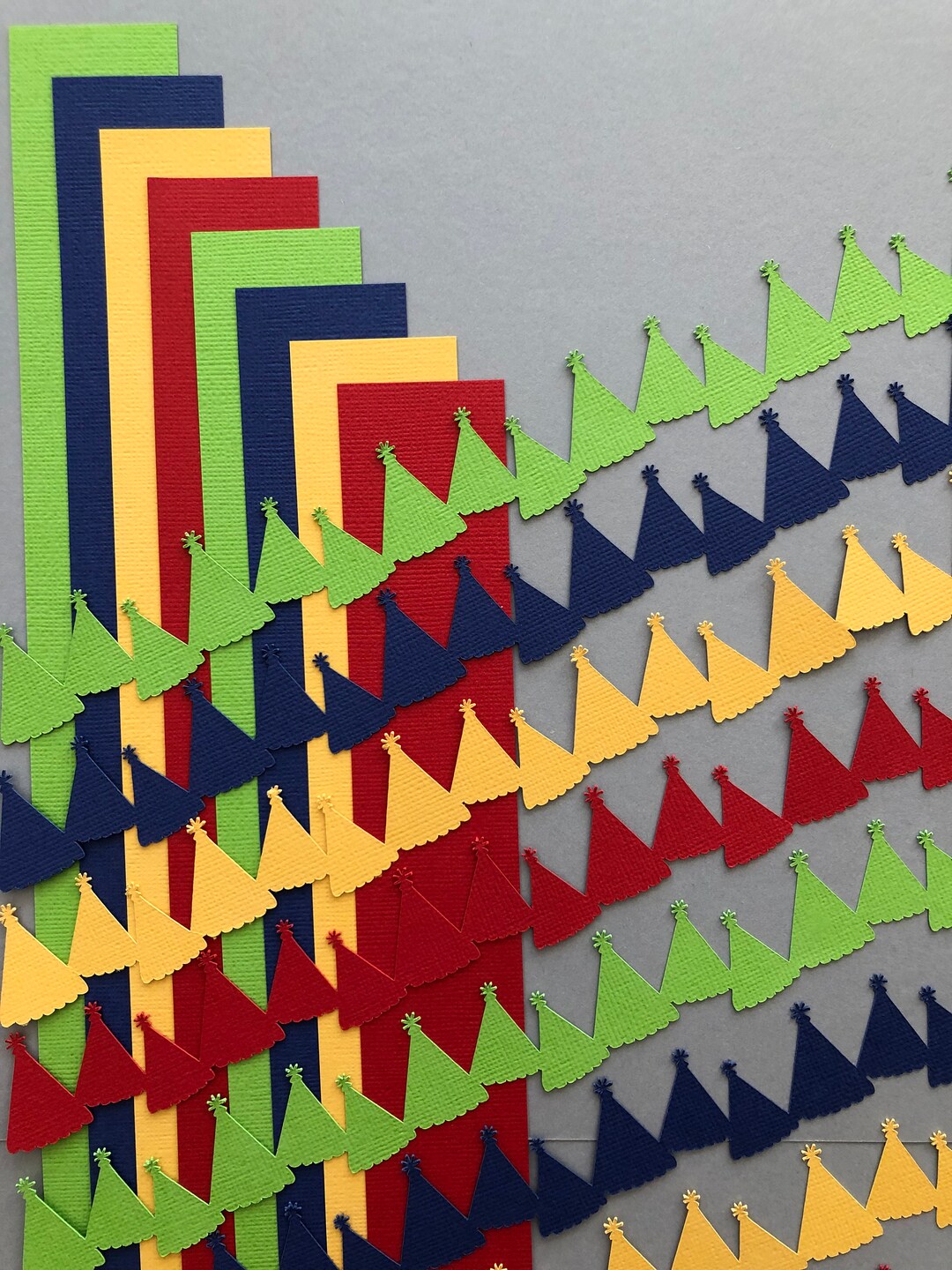 Party Hat Border Set, 16 Pieces, 4 Colours, for Scrapbook Pages ...