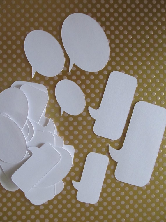 25 Blurbs or Speech Bubble Cutouts for Scrapbooking Card | Etsy