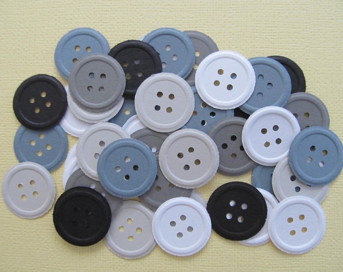 50 Martha Stewart Embossed Button Punches in Black, Gray and White - Etsy