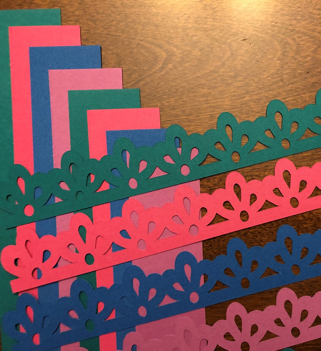 Ruffle Border Set, 16 Pieces, 4 Colours, for Scrapbook Pages ...