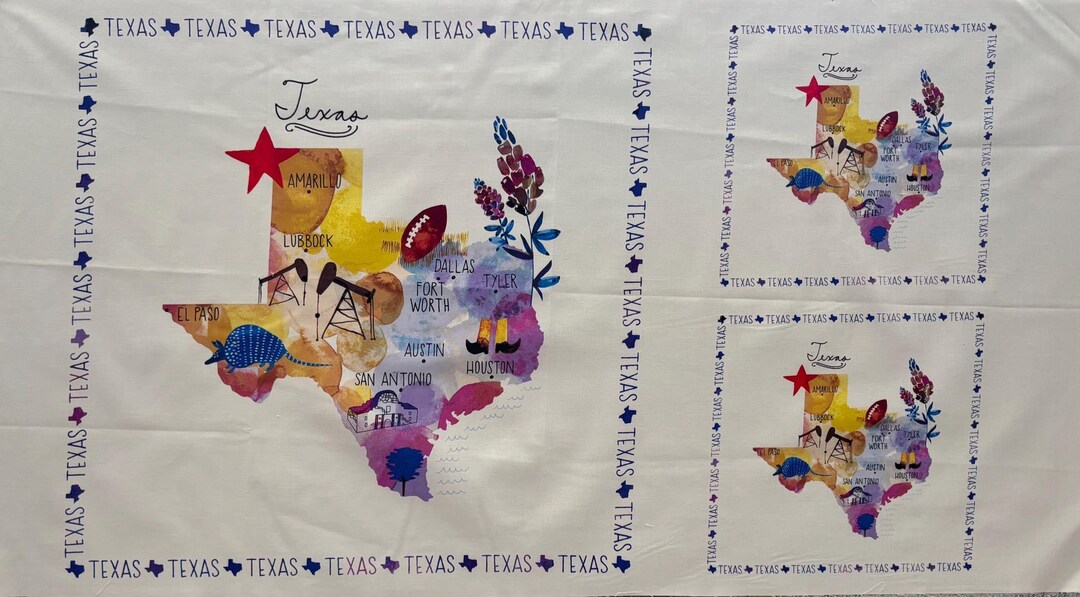 Texas Quilting Panel | Patriotic Quilting Panel | Cotton Quilting Panel ...